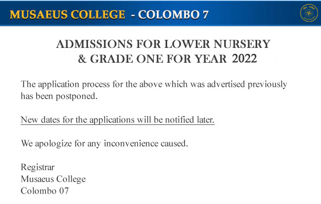 Admission 2022 « Musaeus College | Colombo | Sri Lanka